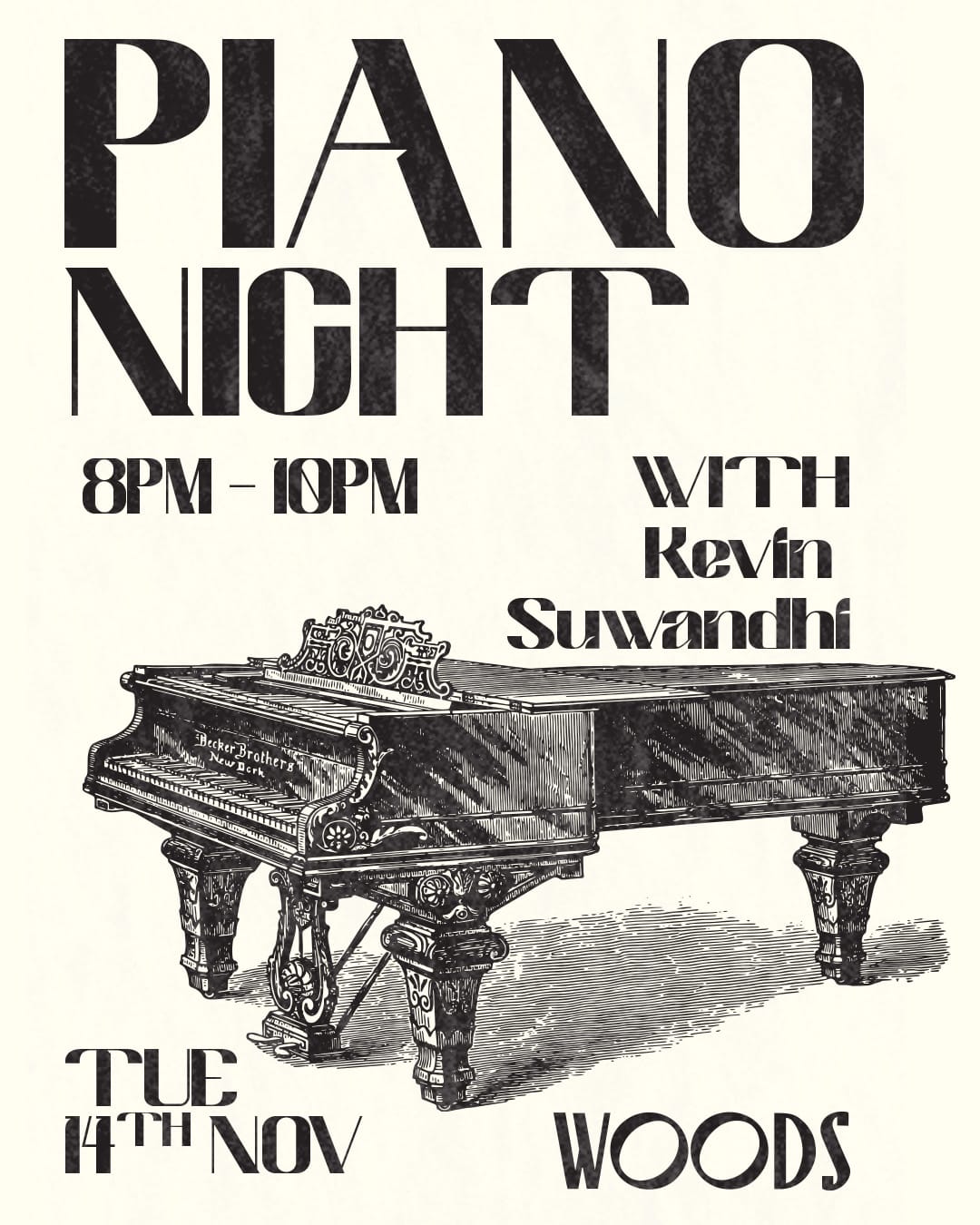Piano Night - Tue 14th Nov - Woods Bali