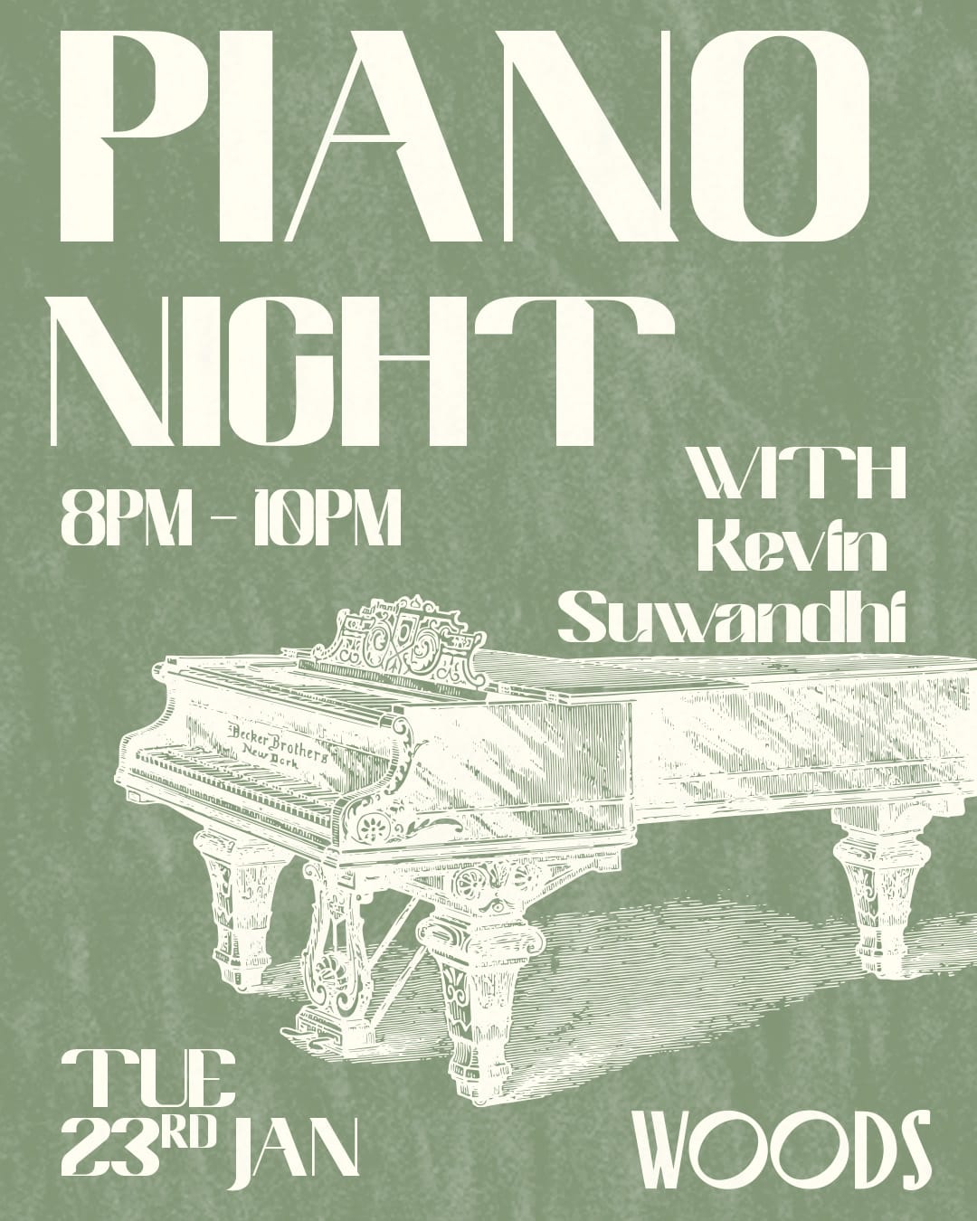 Piano Night - Tue 23rd Jan - Woods Bali